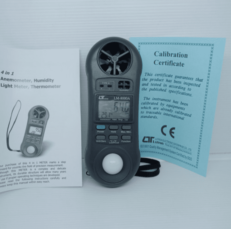 Lutron LM-8000A Anemometer, Humidity, Light Meter - IndoNusa Tekno